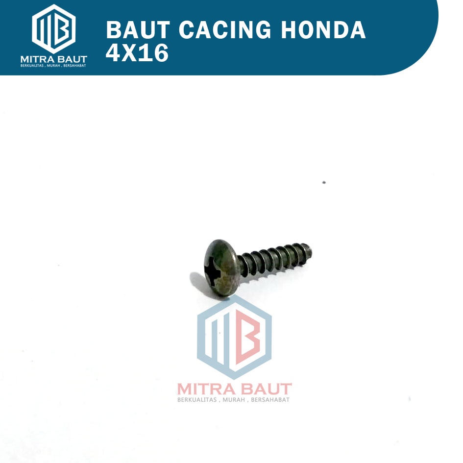 Jual [ Paket 100 Pcs ] Baut Cacing Honda 4x16 / Baud Cacing / Baut ...