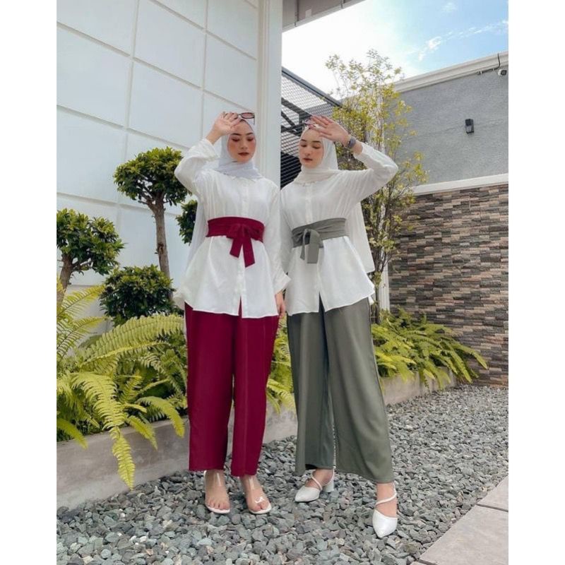Jual NITA SET TOP / ONE SET KEMEJA WANITA RAYON | Shopee Indonesia