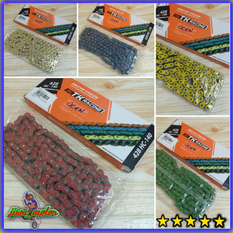 Jual rantai 428 HS TK racing warna gold merah biru hijau kuning panjang ...