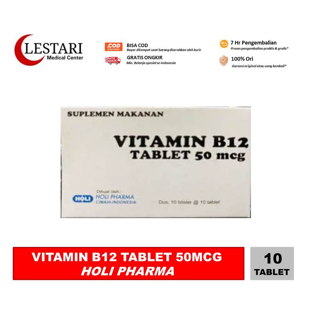 Jual Vitamin B12 50mcg 10 Tablet 1 Strip nova | Shopee Indonesia