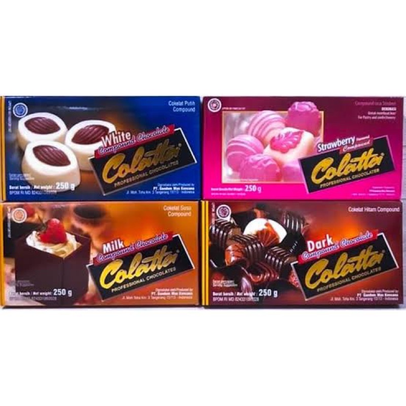 Jual Coklat Batangan Compound Collata Dark, White, Milk, Strawberry ...