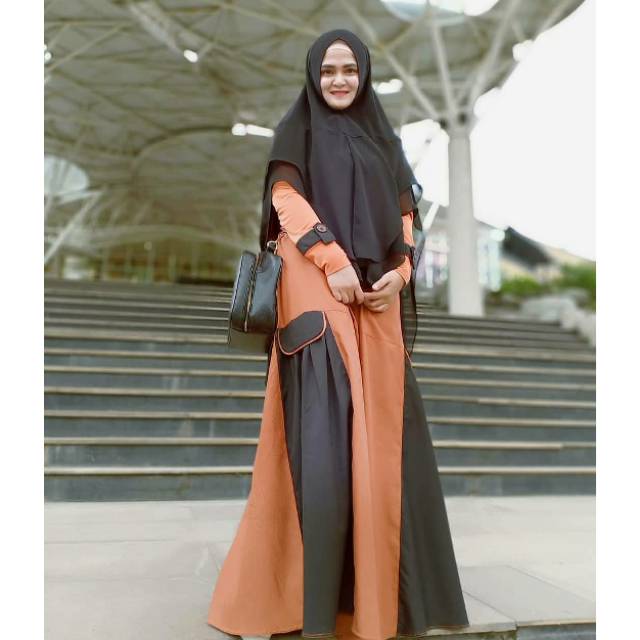 Jual Ghaniyah set syari by hijabiah (1 set) | Shopee Indonesia