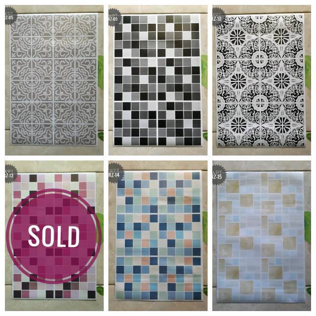 Jual STICKER motif TEGEL kunci RZ MONOKROM 30X45CM | Shopee Indonesia