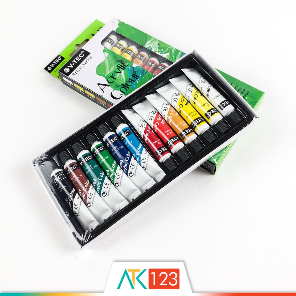 Jual Cat Akrilik V-Tec 12 Acrylic Colours VT-612/A | Shopee Indonesia