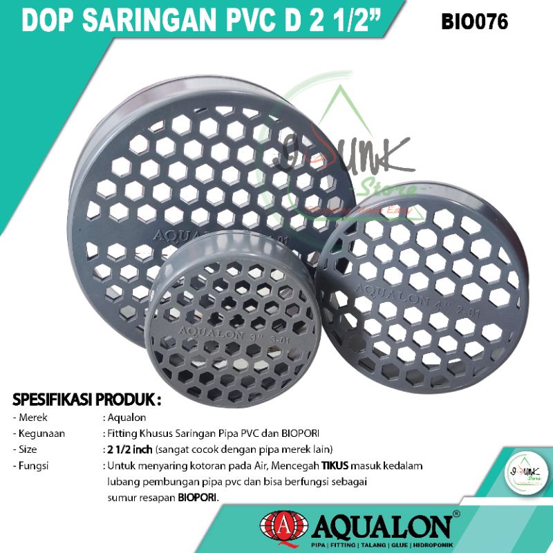 Jual Dop Saringan Pipa PVC D 2 1/2" inch / Tutup Bolong 2 1/2" inch ...