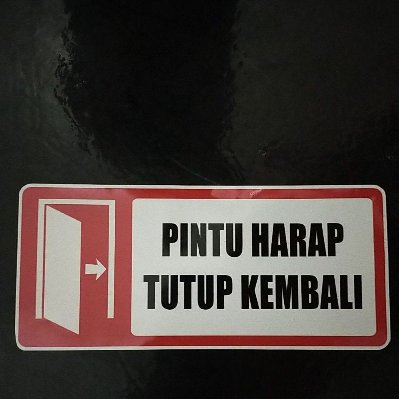 Jual STIKER WATERPROOF PINTU HARAP TUTUP KEMBALi | Shopee Indonesia