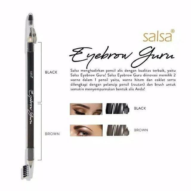 Jual PENSIL ALIS 2IN1 SALSA BLACK BROWN DENGAN SIKAT DAN RAUTAN ...
