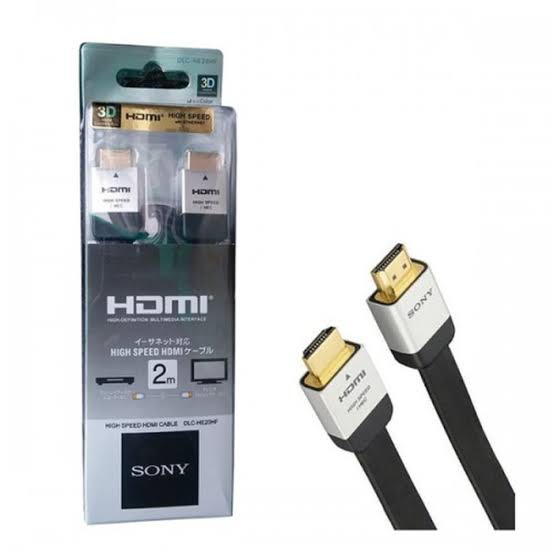 Jual Sony HDMI Cable 2m High Speed Cable DLC HE20HF Flat 3D PS4 XBOX HD TV | Shopee Indonesia