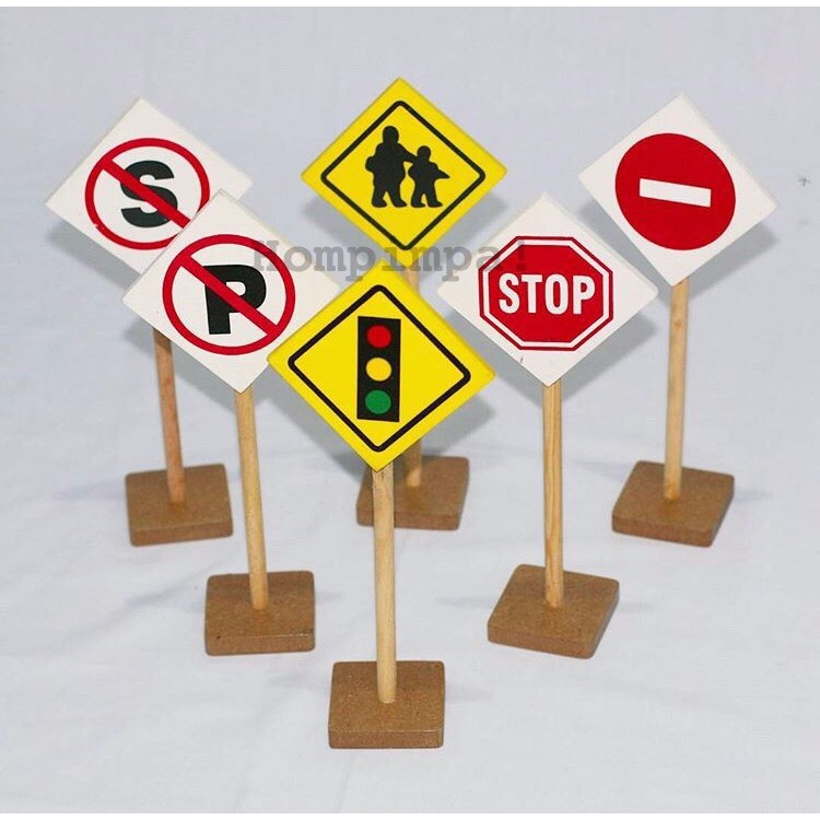 Jual MAINAN KAYU EDUKASI ANAK: RAMBU LALU LINTAS | Shopee Indonesia