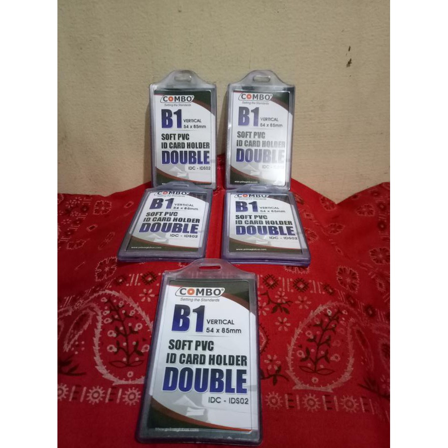 Jual Casing Id Card Holder Double 2 Muka Lentur Isi 5 Pcs | Shopee ...