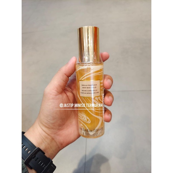 Jual MINISO Body Mist NEBULA FRAGRANCE GOLD 100ml | Shopee Indonesia