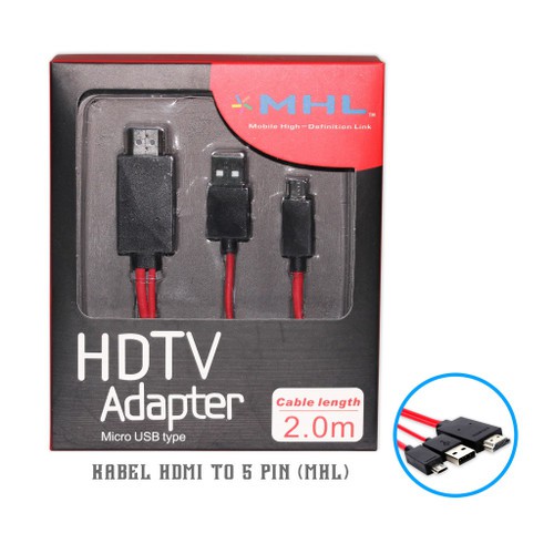 Jual Kabel HDMI to Micro Usb 5 pin MHL Android to TV Bandung | Shopee ...