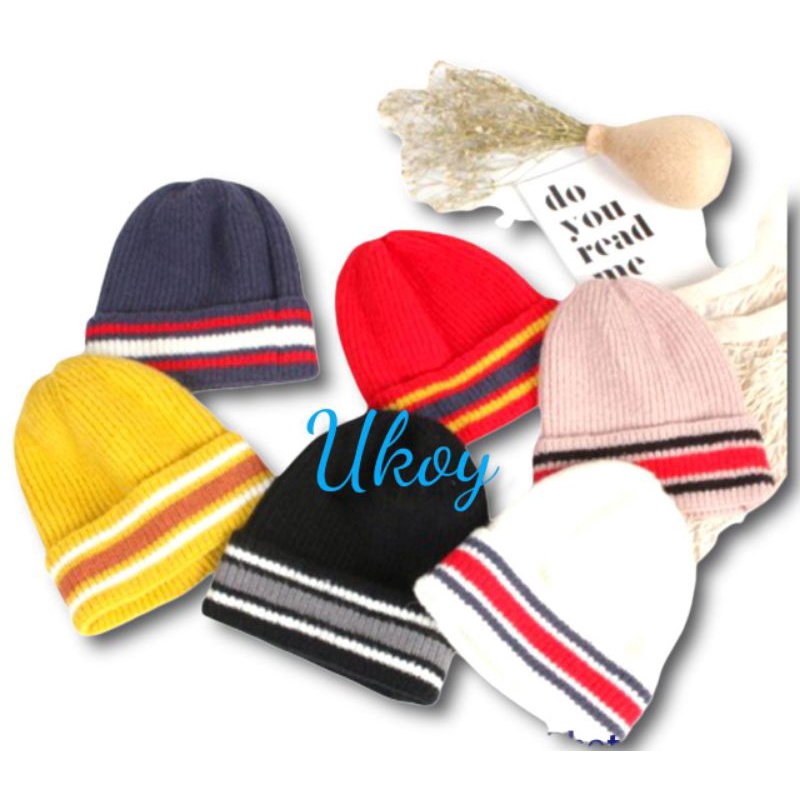 Jual Kupluk Topi Rajut Beanihat Motif Strip Dewasa | Shopee Indonesia