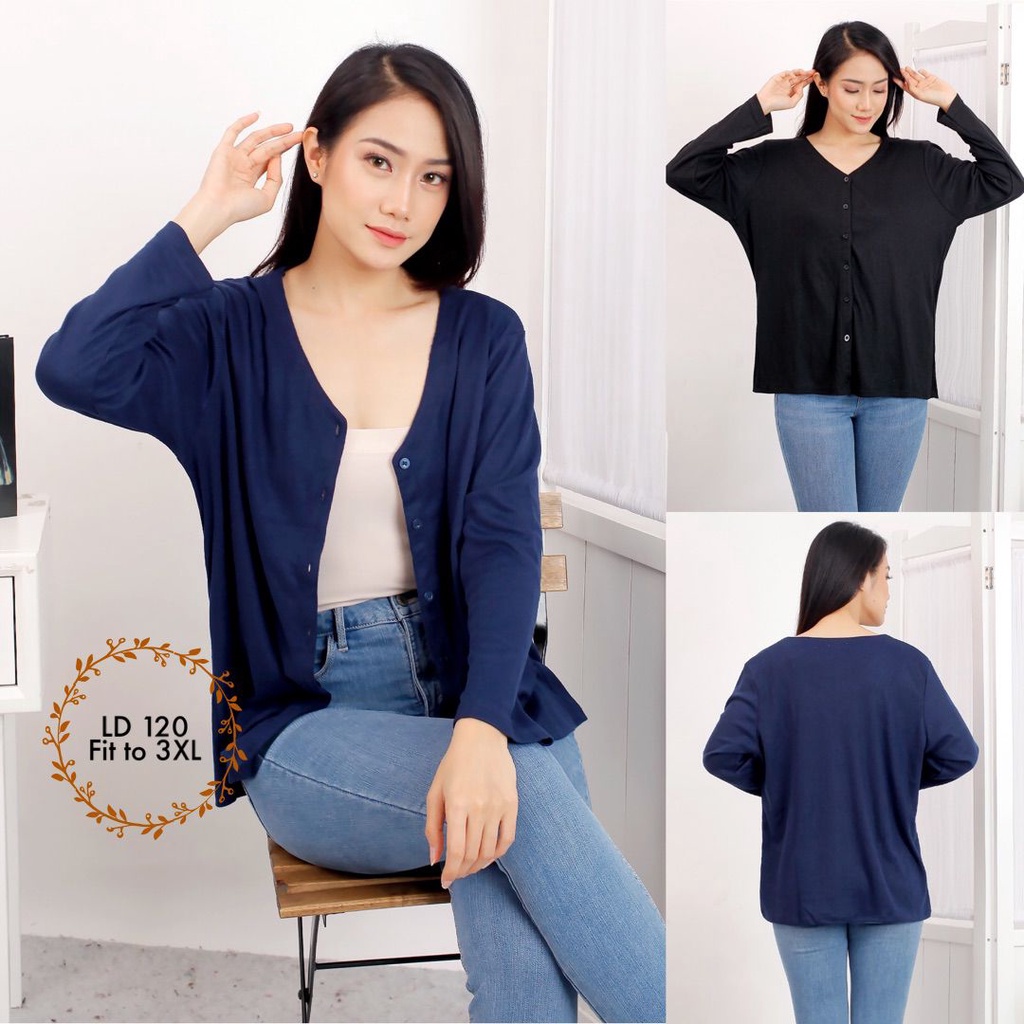 Jual LD 120 - 130 ( FIT TO 3XL ) Cardigan wanita Jumbo Cardi jumbo XXXL cardigan jumbo ld 130 ...