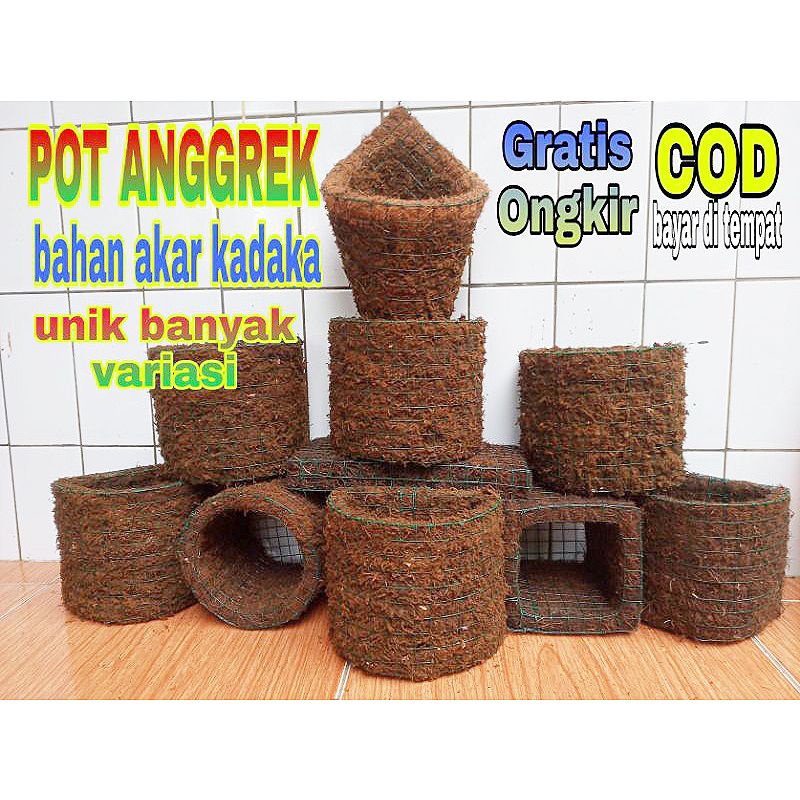 Jual POT TANAMAN-POT BUNGA ANGGREK SERABUT AKAR KADAKA/MOSS HITAM ...