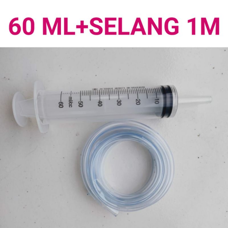 Jual suntikan besar 50 ml 60 cc selang suntikan 1 meter spuit kue ...