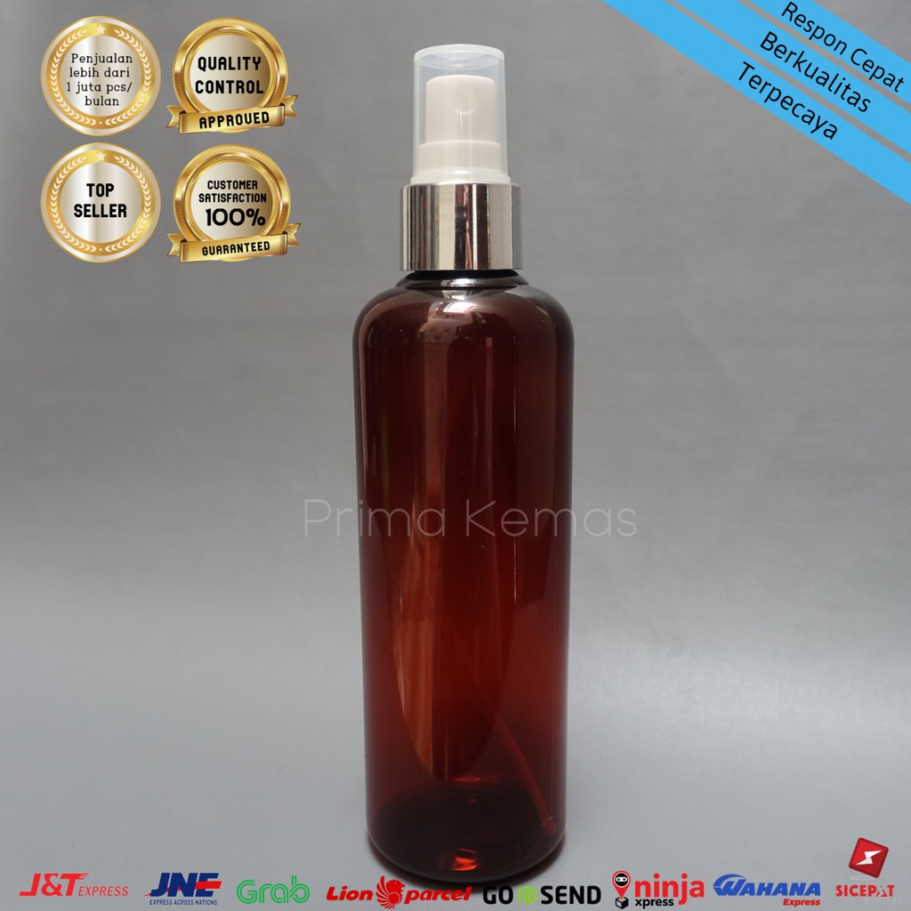 Jual Botol Sprayer 250 ml - botol kosmetik 250 ml - botol skincare Pet 250 ml Coklat Sprayer ...