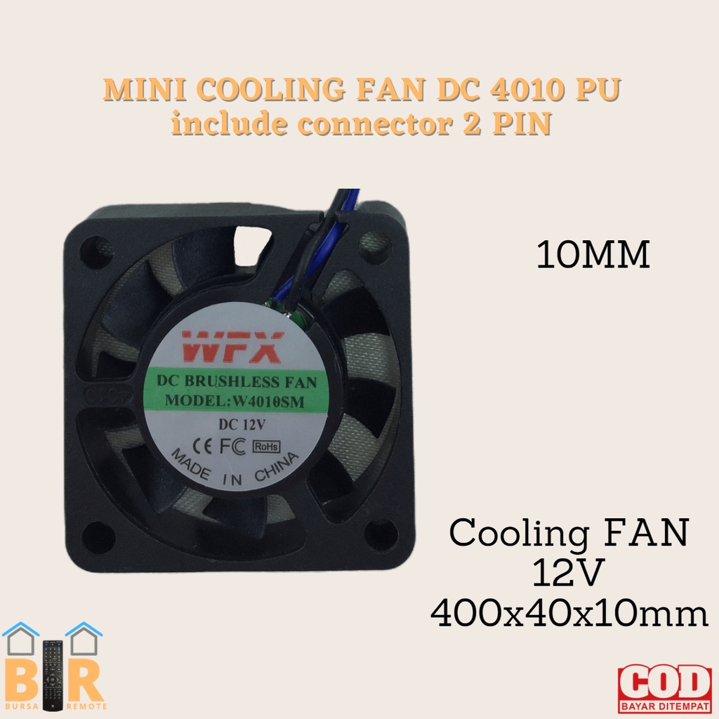 Jual MINI COOLING FAN DC 3CM - 12CM 12V 1A Dc CPU include connector 2 PIN | Shopee Indonesia