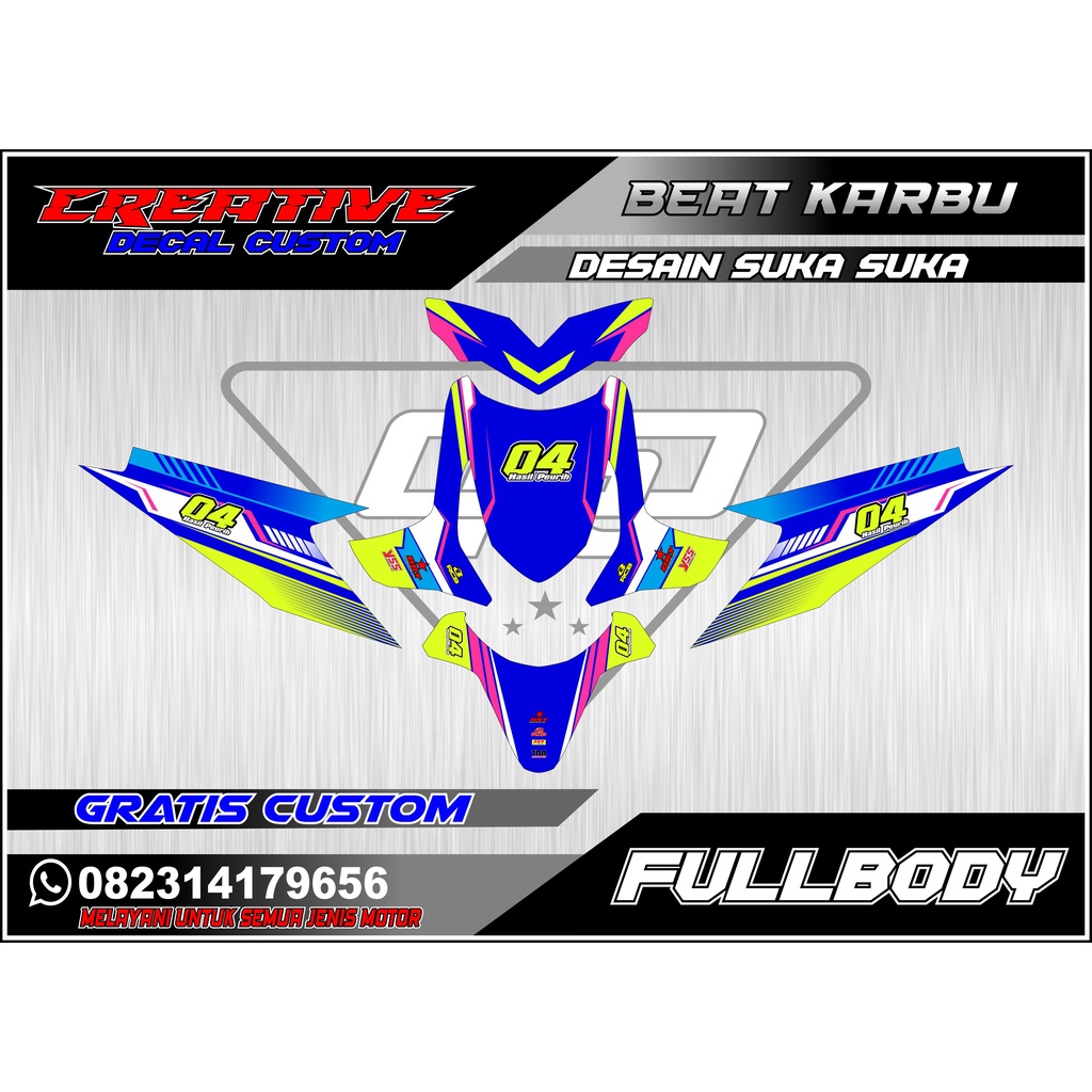 Jual decal beat karbu road race fullbody bisa request desain | Shopee ...