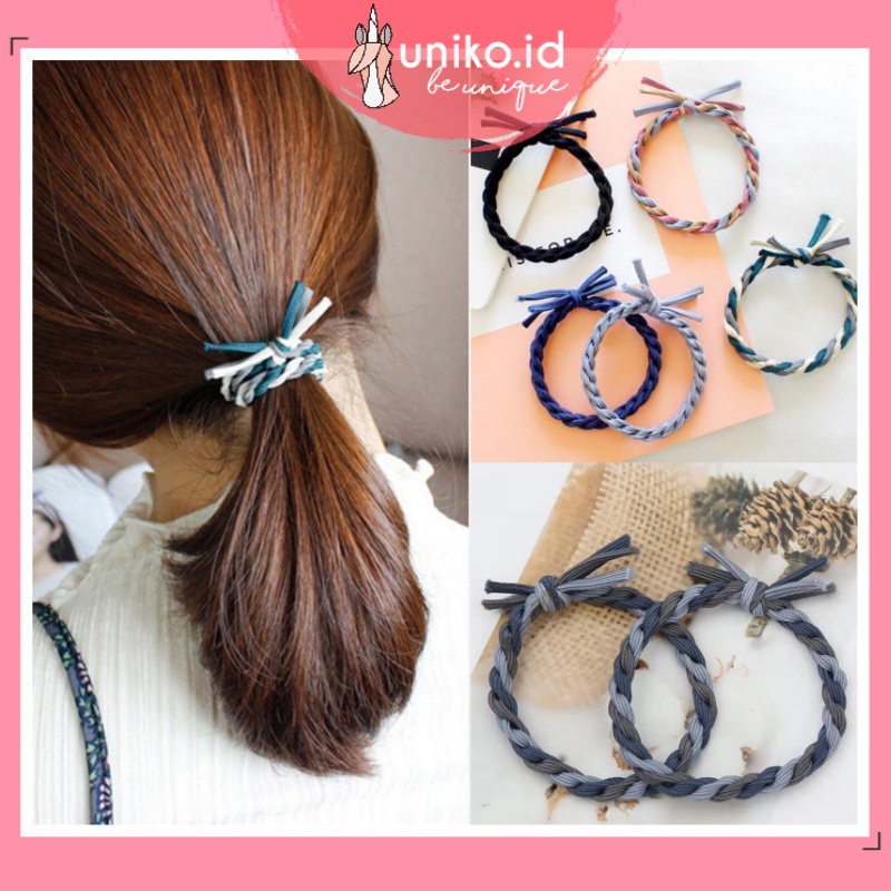Jual UNIKO.ID - IKAT RAMBUT JALIN POLOS KOREA KARET SIMPLE KUNCIR ...