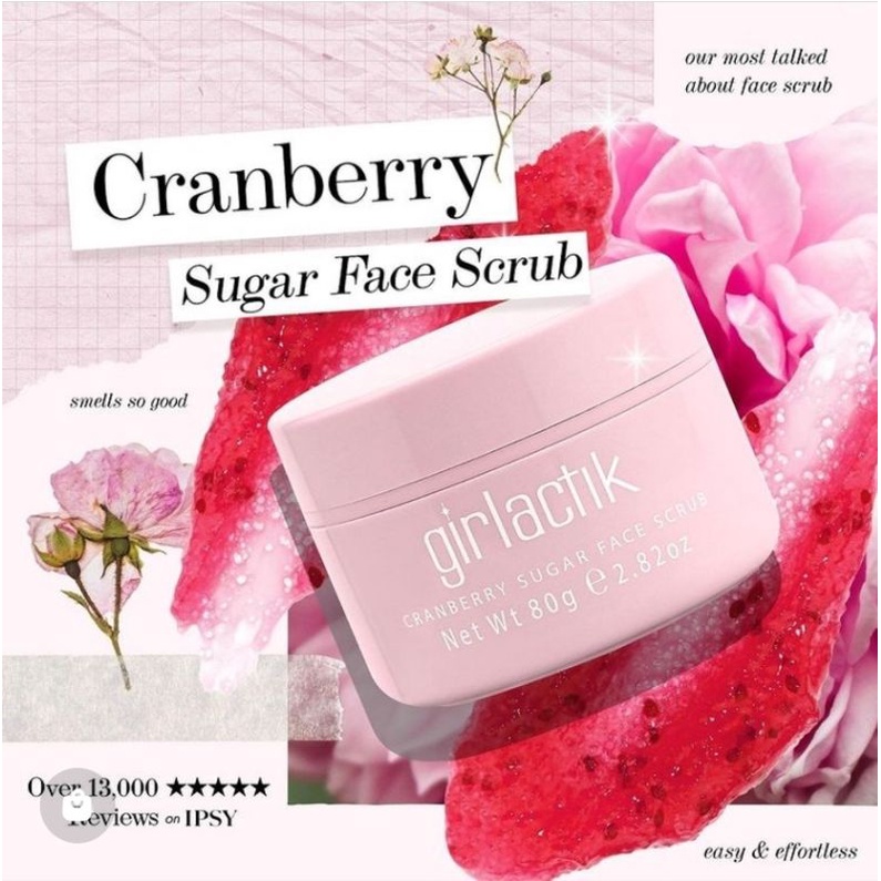 Jual girlactik cranberry sugar face scrub original | Shopee Indonesia