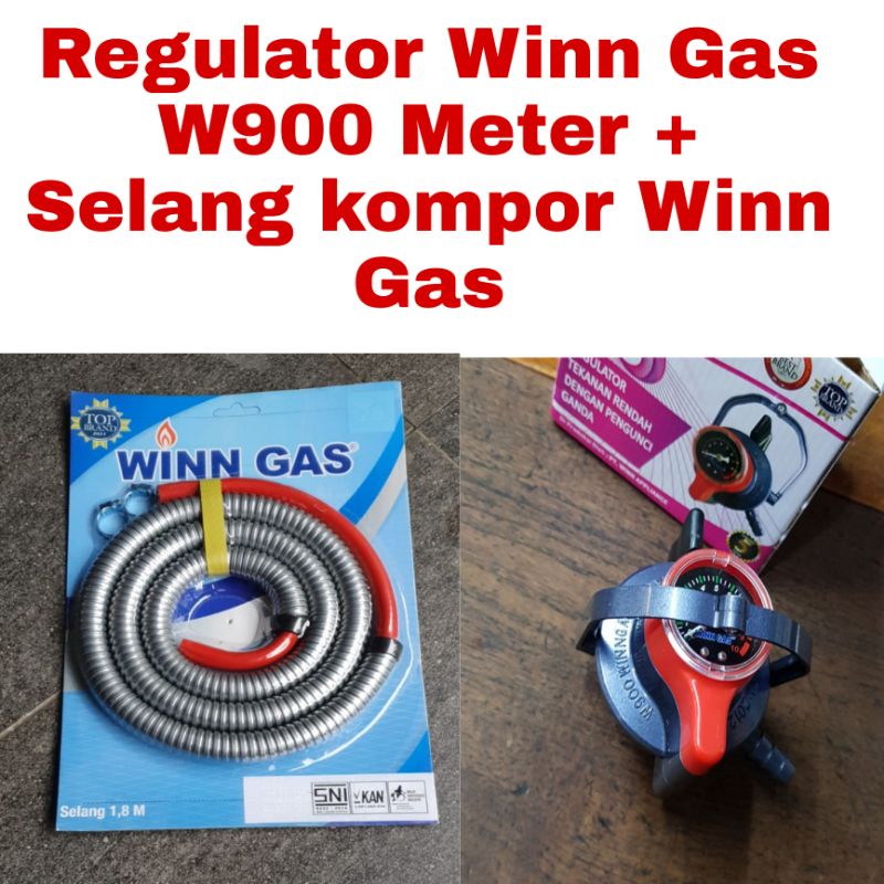 Jual Winn Gas regulator kompor gas tipe W900 Meter + Selang paket ...
