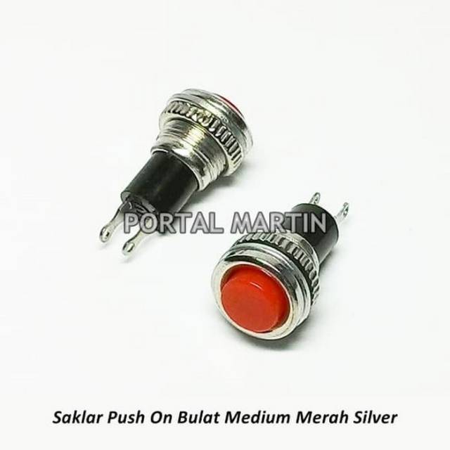 Jual Saklar PUSH ON Bulat Medium Body Silver 2 Pin | Shopee Indonesia