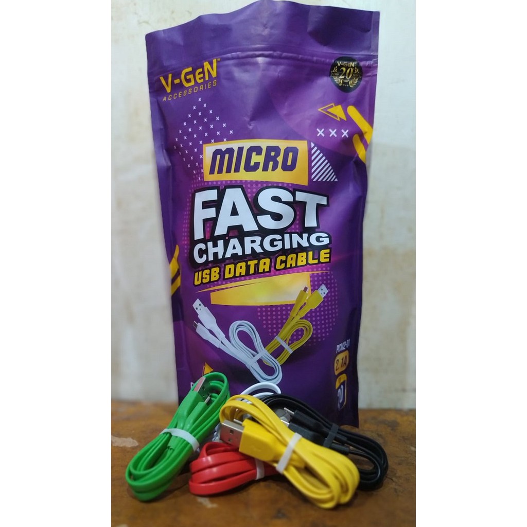 Jual CABLE V-GEN GEPENG (PCM2-01) FAST CHARGING 2.1A 1M | Shopee Indonesia