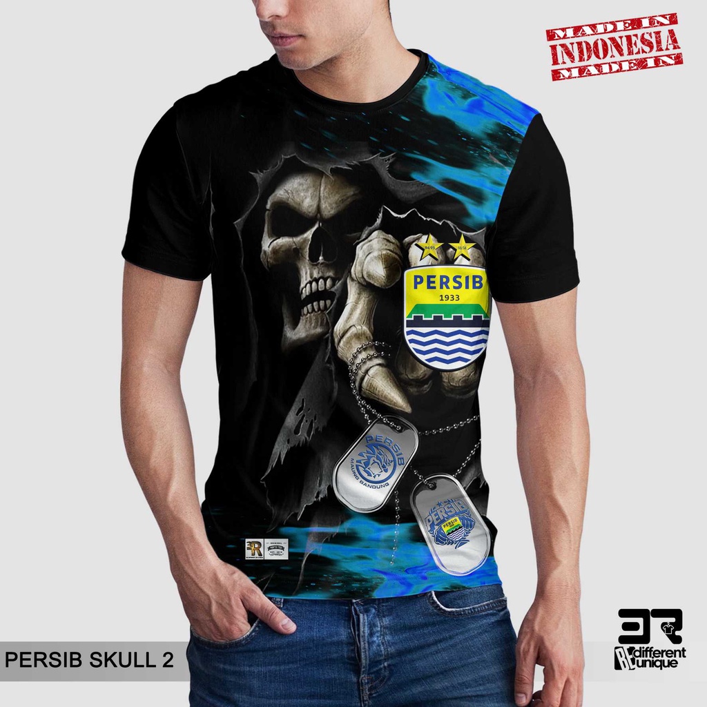 Jual [ COD ] KAOS PRINTING GAMBAR TEAM SEPAKBOLA PERSIB BANDUNG SKULL 2 ...
