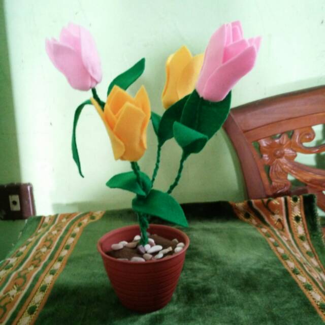 Jual Hiasan bunga flanel ( bunga tulip ) | Shopee Indonesia