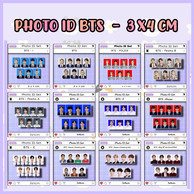 Jual Photo ID BTS /photo id custom/photo id set | Shopee Indonesia