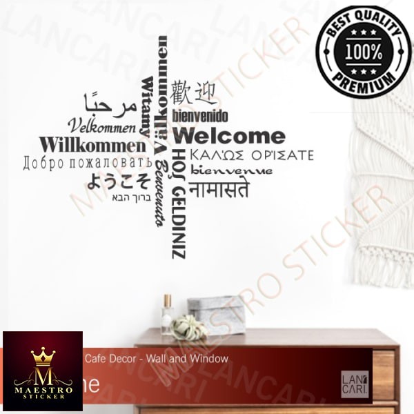 Jual M.STICKER Sticker Cutting Welcome Selamat Datang Stiker Kaca ...