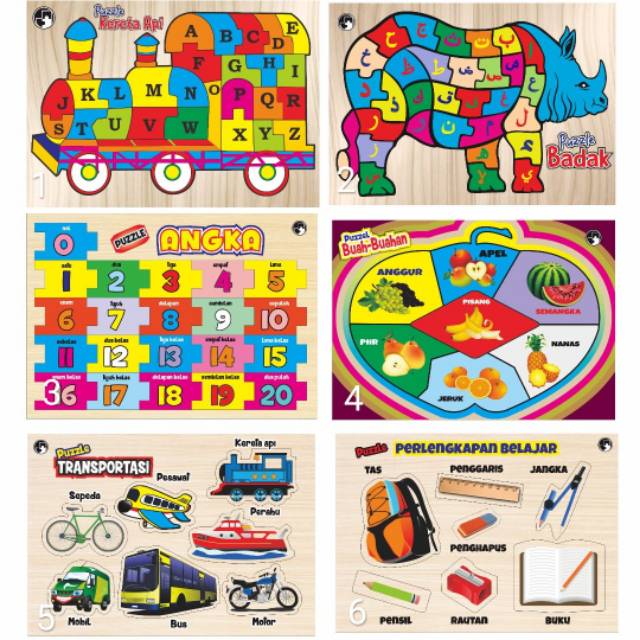Jual Puzzle Kayu Alphabet Angka Hijaiyah / Puzzle Profesi / Puzzle ...