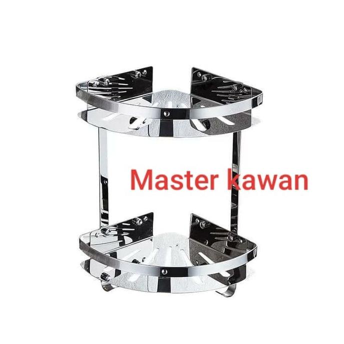 Jual Rak Sudut 2 Susun Full Stainless SUS 304 /Rak Sabun Shampo Kamar ...
