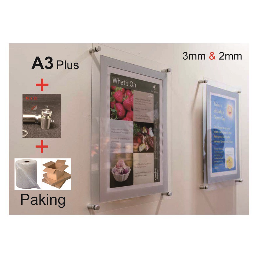 Jual A3 Plus Acrylic Display Frame Akrilik Akrilik Poster 3mm 3mm ...