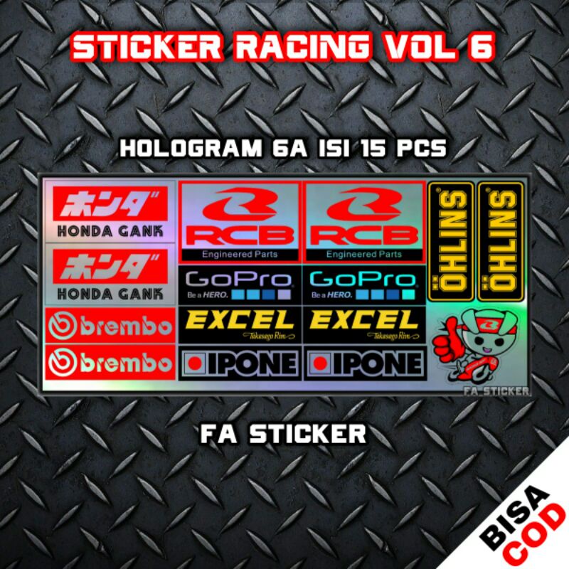 Jual Stiker Racing Pack Sticker Racing Hologram Stiker Sponsor Stiker ...