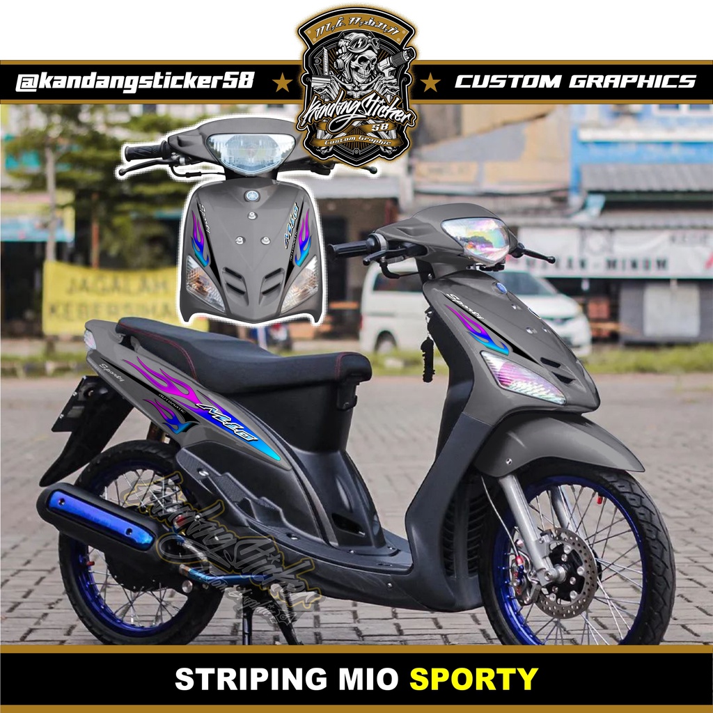 Jual Striping Mio Sporty Fire Rainbow Simple Thailand Mio Smile Mio ...