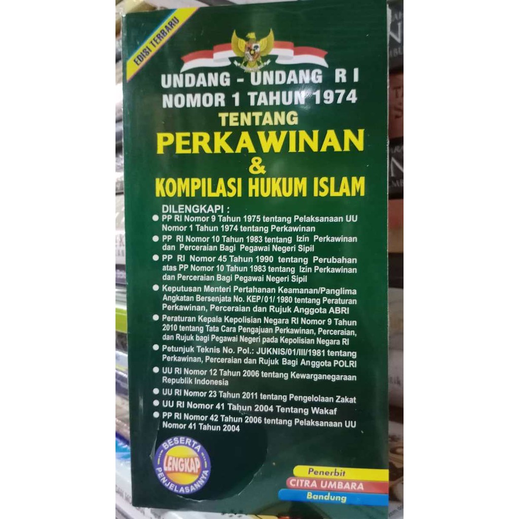 Jual Buku Undang-Undang RI Nomor 1 Tahun 1974 Tentang Perkawinan dan Kompilasi Hukum Islam ...