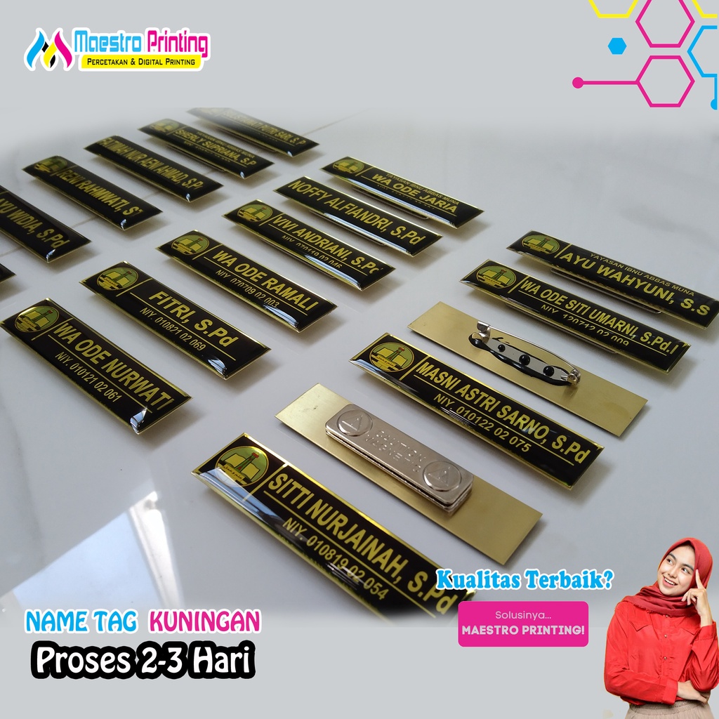 Jual NAME TAG BAD NAMA DADA PIN NAMA KUNINGAN STAINLESS | Shopee Indonesia