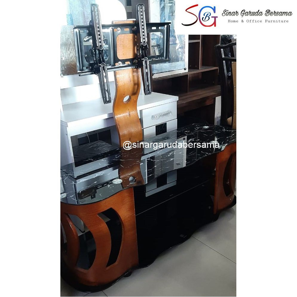 Jual BRACKET TV GANTUNG / MEJA TV DENGAN GANTUNGAN BRACKET WARNA HITAM ...