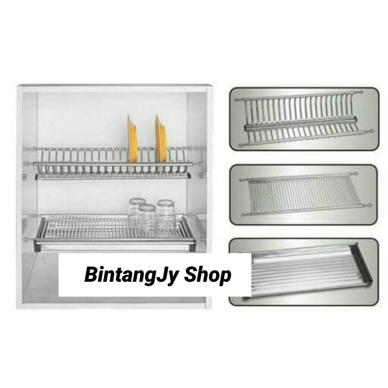 Jual rak piring khusus di dalam kitchen set panjang 90cm stenlis steel ...