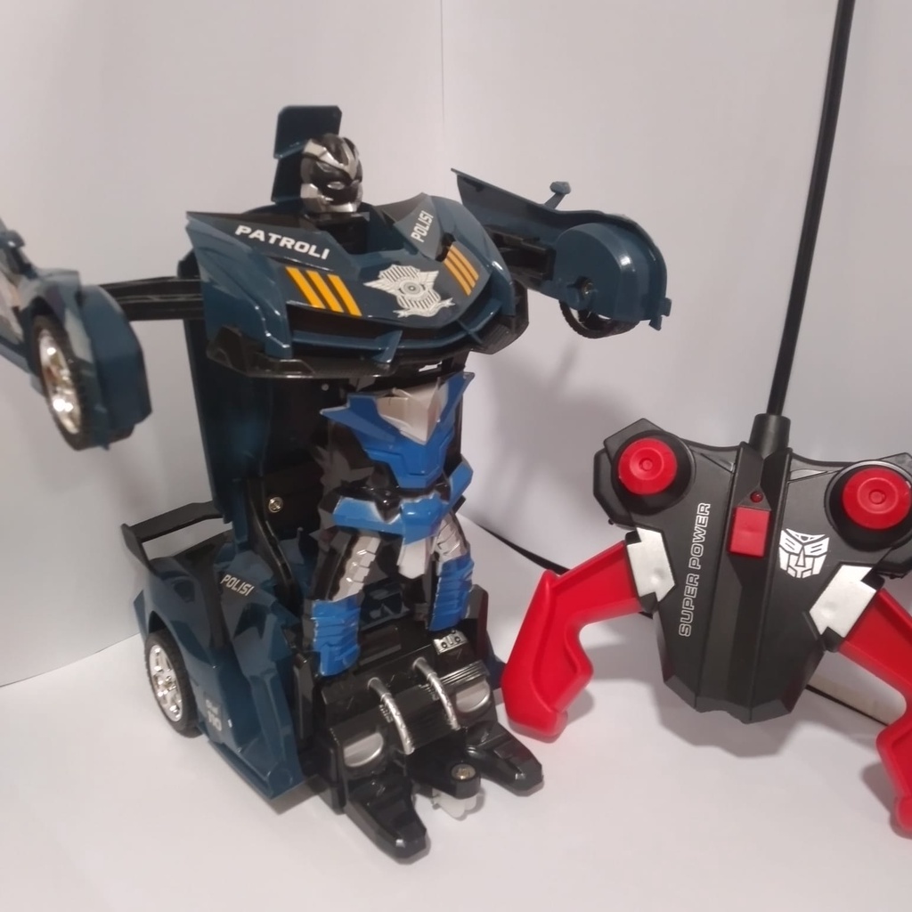 Jual RC TRANSFORMER POLICE CAR 1 : 18 MOBIL REMOT JADI ROBOT BATERAI ...