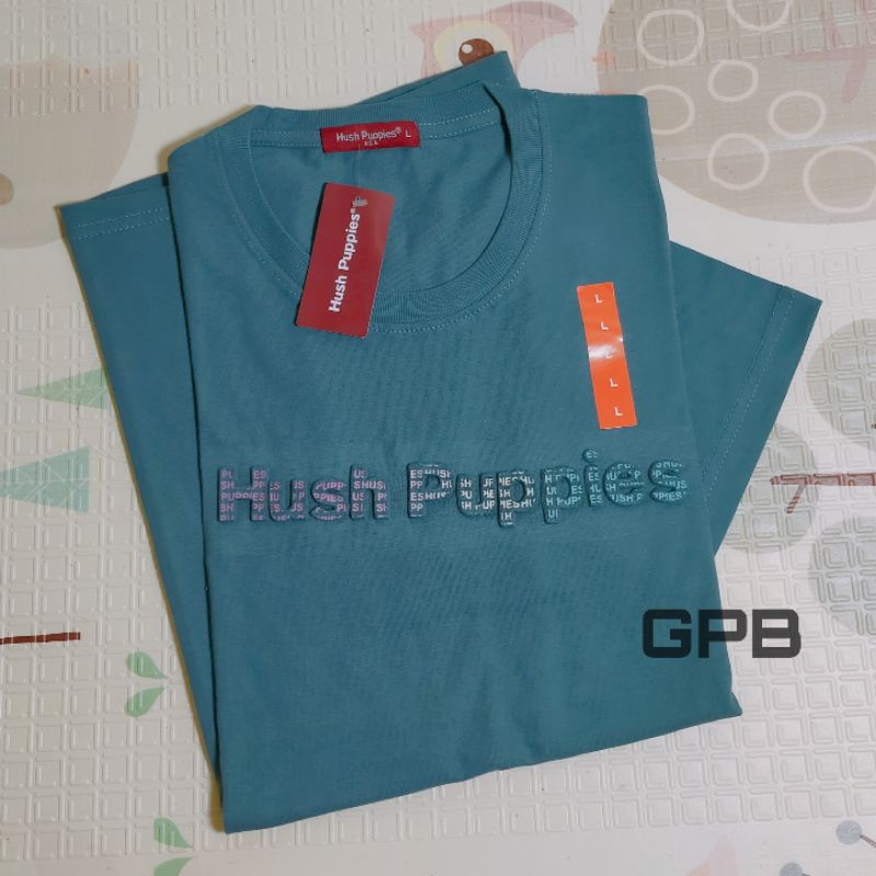 Jual Kaos Hush Puppies Embos Flocking Lengan Pendek Cowo Cewe | Shopee ...