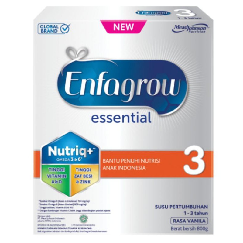 Jual Enfa Enfagrow Essential 3 Vanila 400 g 800 g (exp 2025) | Shopee ...