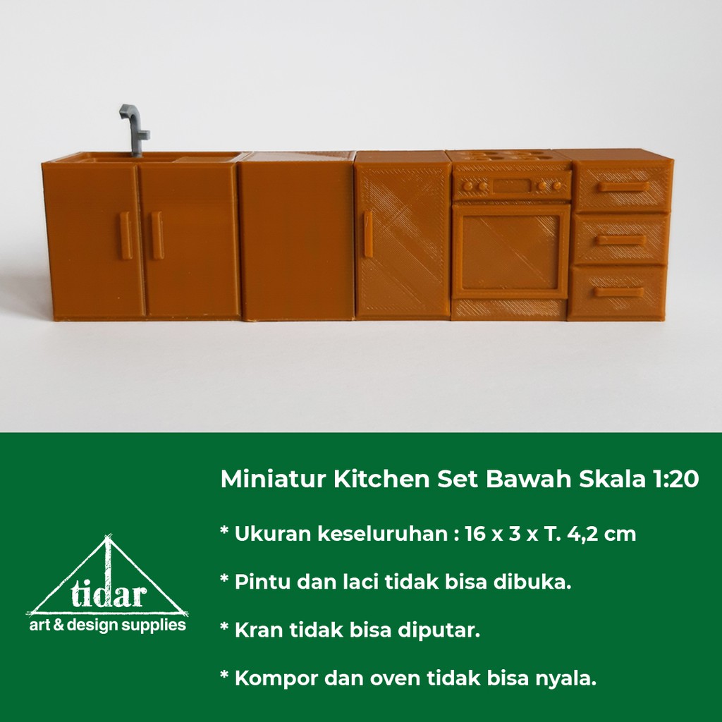 Jual AN - Miniatur Maket Kitchen Set Bawah Skala 1:20 - Lemari Dapur | Shopee Indonesia