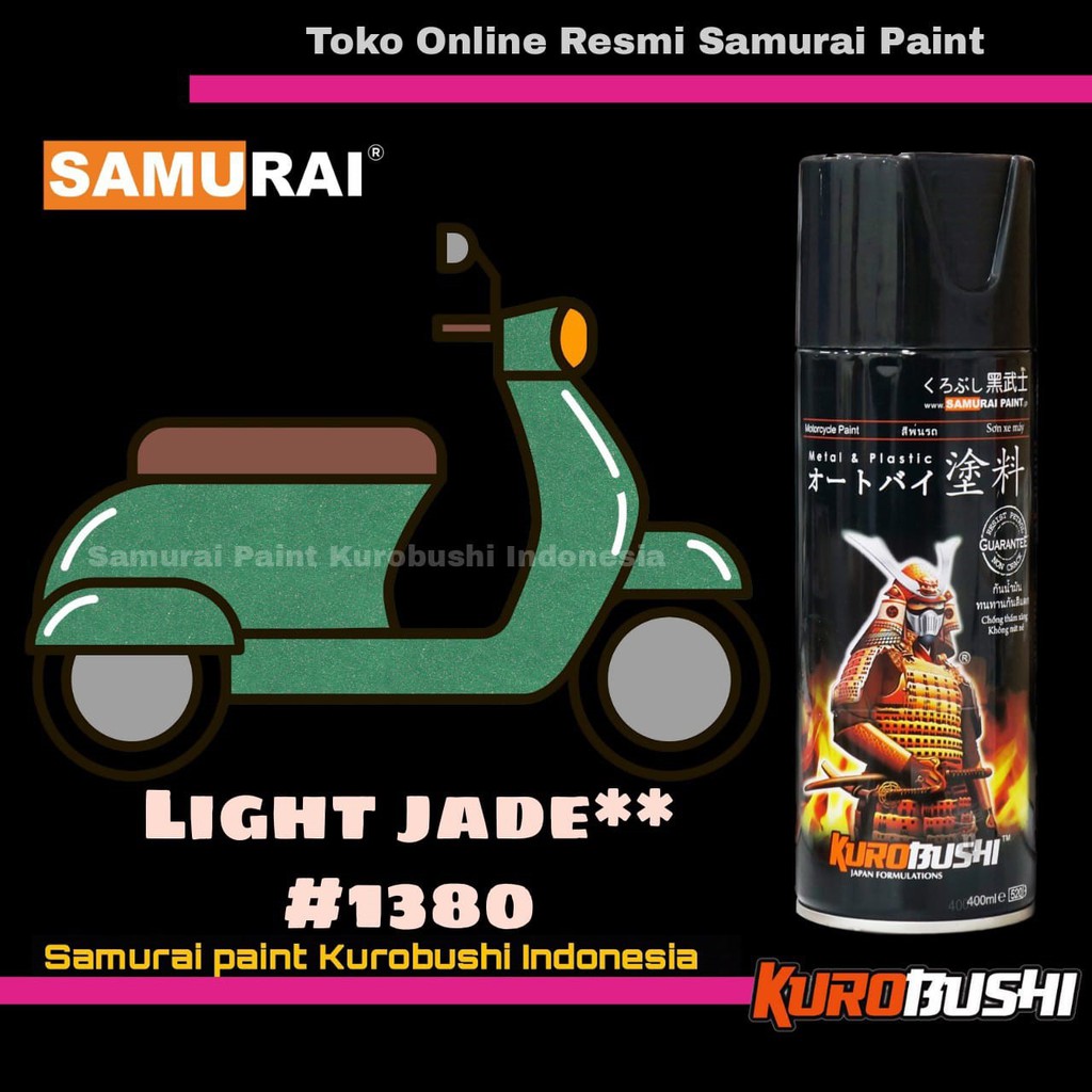 Jual Samurai Paint METALLIC LIGH JADE 1380 Warna Hijau Batu Giok ...