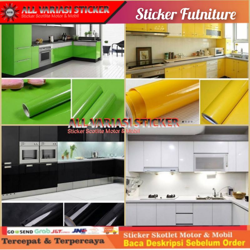 Jual Stiker Wallpaper Dinding Polos Untuk Furniture Lemari Meja Dapur ...