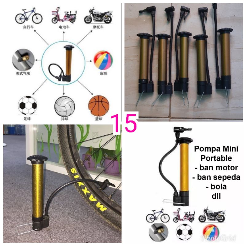 Jual Pompa Angin Ban Sepeda motor Portable Mini pump Pompa angin ...
