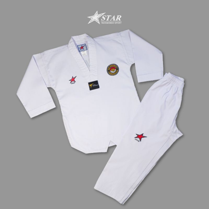 Jual STAR Dobok Taekwondo Pemula Kerah Putih | Shopee Indonesia