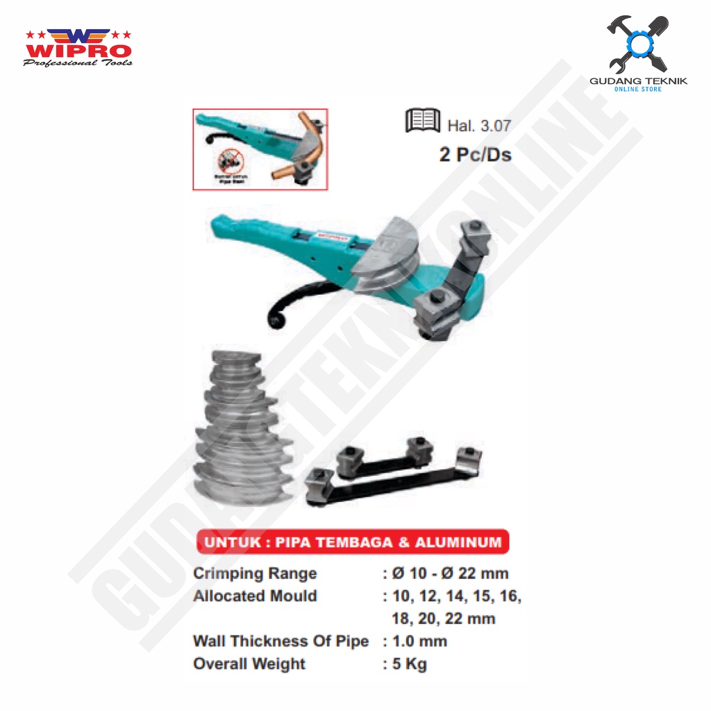 Jual Pipe Bender Bending Manual 10-22 mm WIPRO SWG-22 / Alat Bending ...